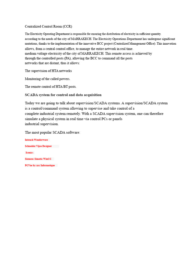 BCC Centralized Control Office | PDF