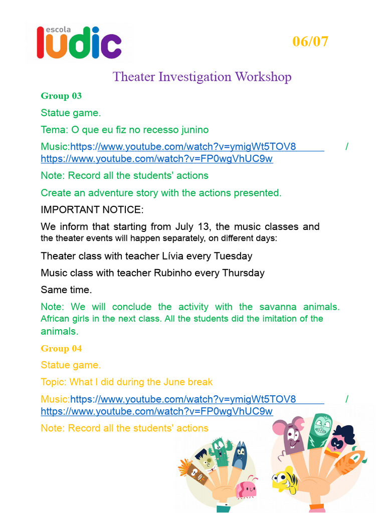 Theater Lesson Plan - Children | PDF | Performing Arts