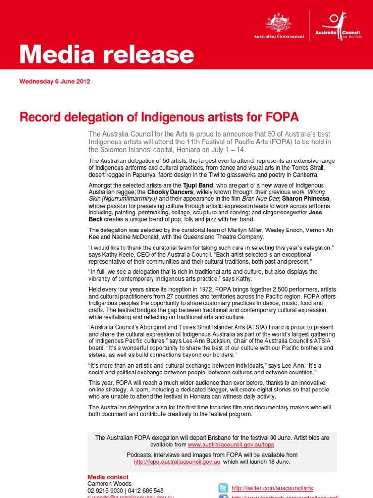 Indigenous Artists at FOPA 2012 | PDF | Indigenous Australians | Australia