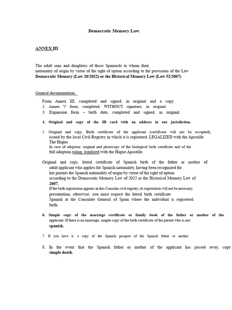Spanish Nationality Application Guide | PDF | Birth Certificate | Justice