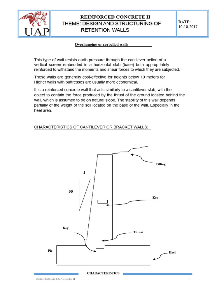 Cantilever walls with corbel | PDF | Civil Engineering | Structural ...
