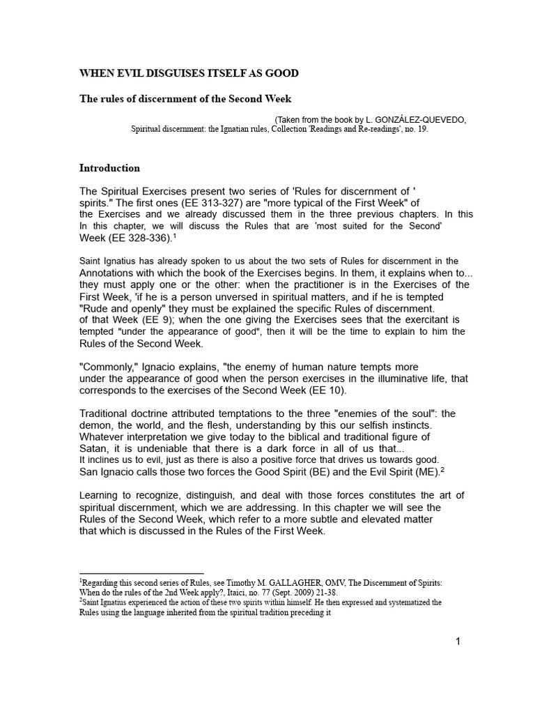 Discernment of Spirits: Second Week Rules | PDF | Revelation | Ignatius ...