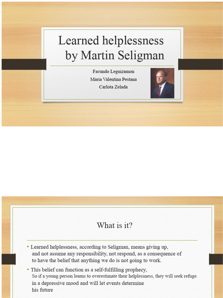 Learned Helplessness by Martin Seligman | PDF | Emotions | Psychological Concepts