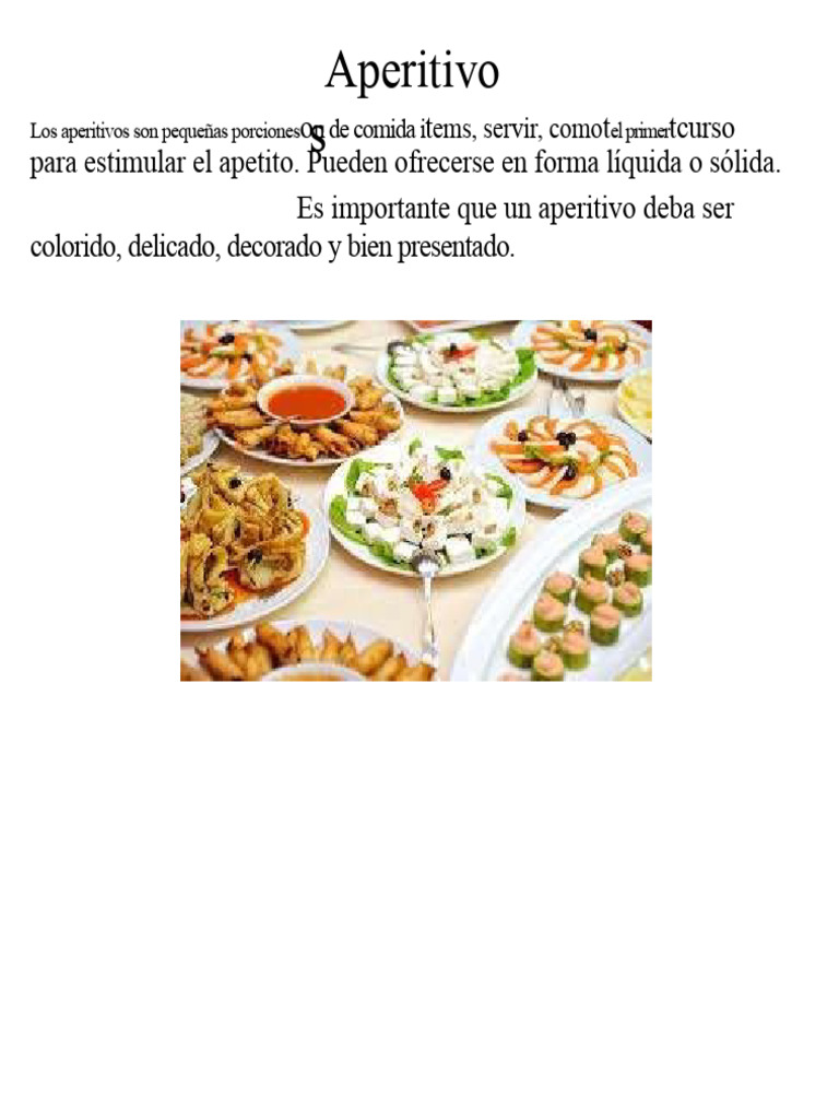 Aperitivos: Ideas y Presentación Creativa | PDF | ensalada | Vinagreta