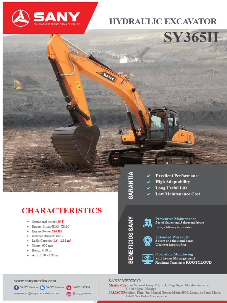 1EA212P0889 SANY SY 365H | PDF | Engines | Vehicle Technology