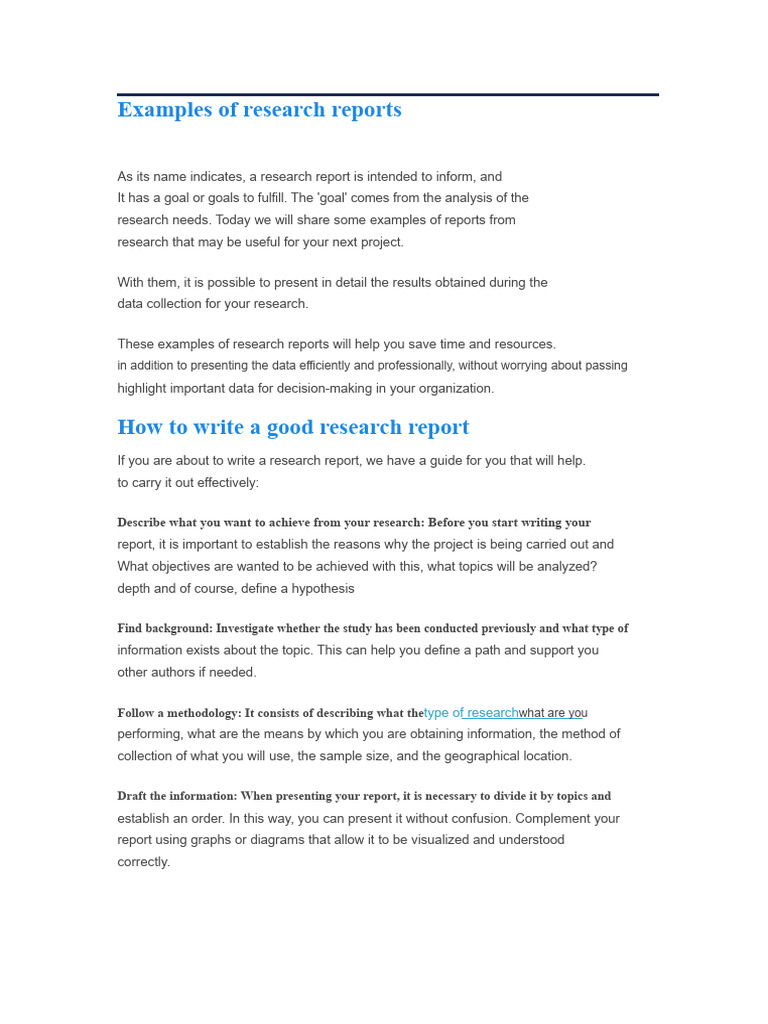 Examples of Research Reports | PDF | Methodology | Science