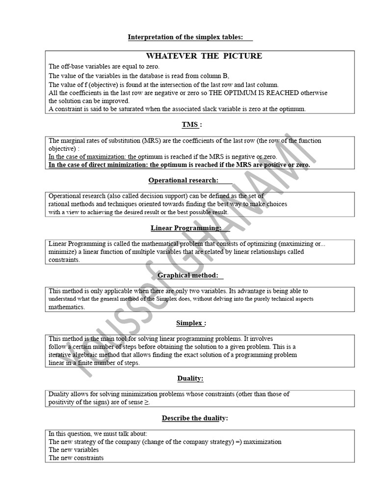 Interpretation of The Simplex | PDF | Mathematical Optimization | Linear Programming