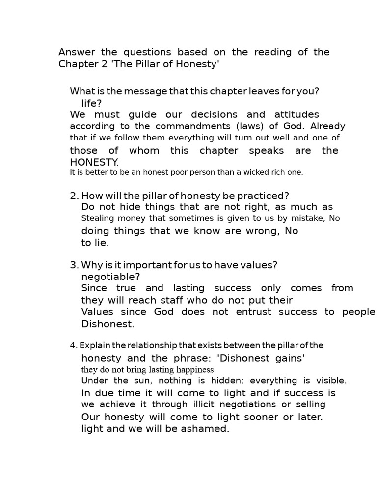 Questions About Honesty | PDF