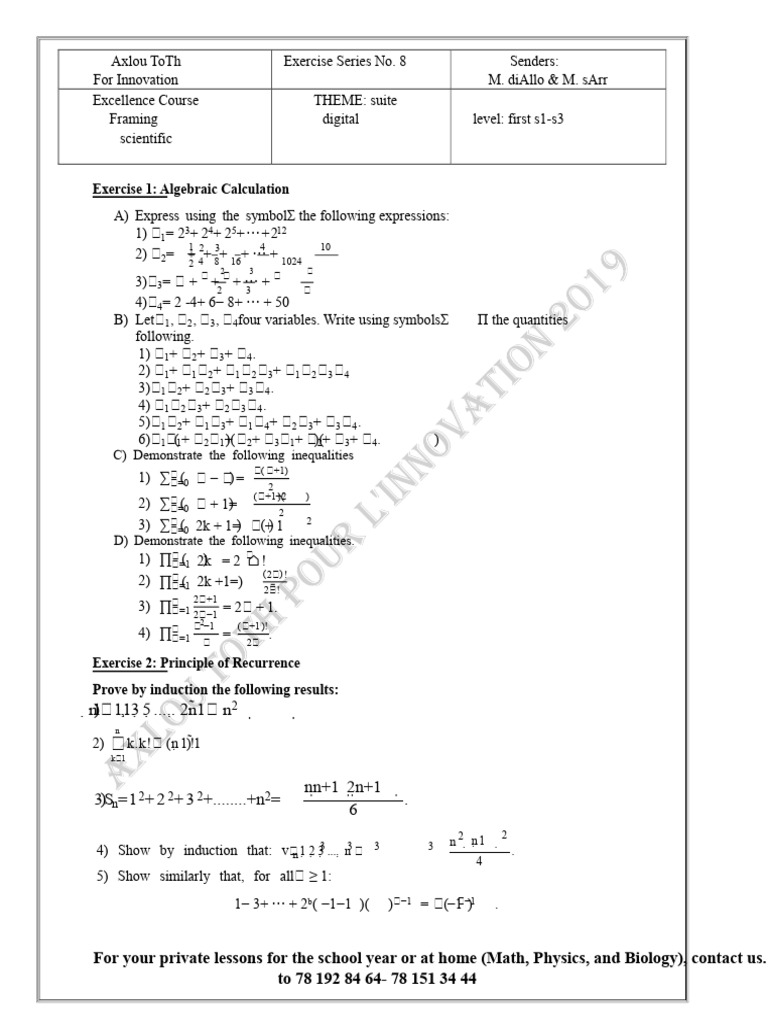 Series No. 8 Numerical Sequence 1S1 reinforcement | PDF ...
