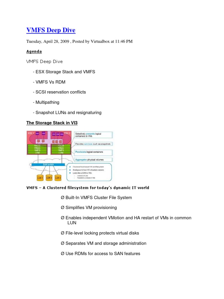 VMFS Deep Dive | PDF | File System | Virtual Machine