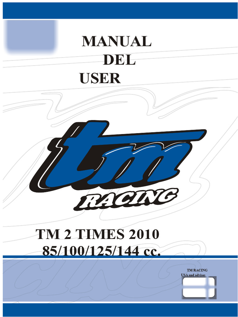 TM Motorcycle User Manual 2010 | PDF | Motorcycle | Brake