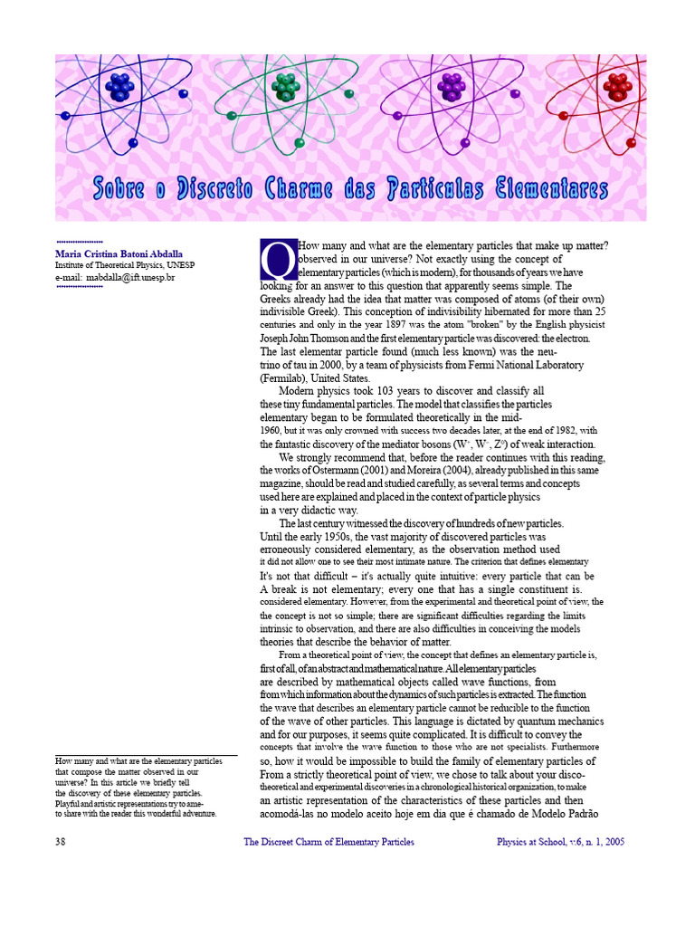The Discreet Charm of Elementary Particles | PDF | Elementary Particle ...