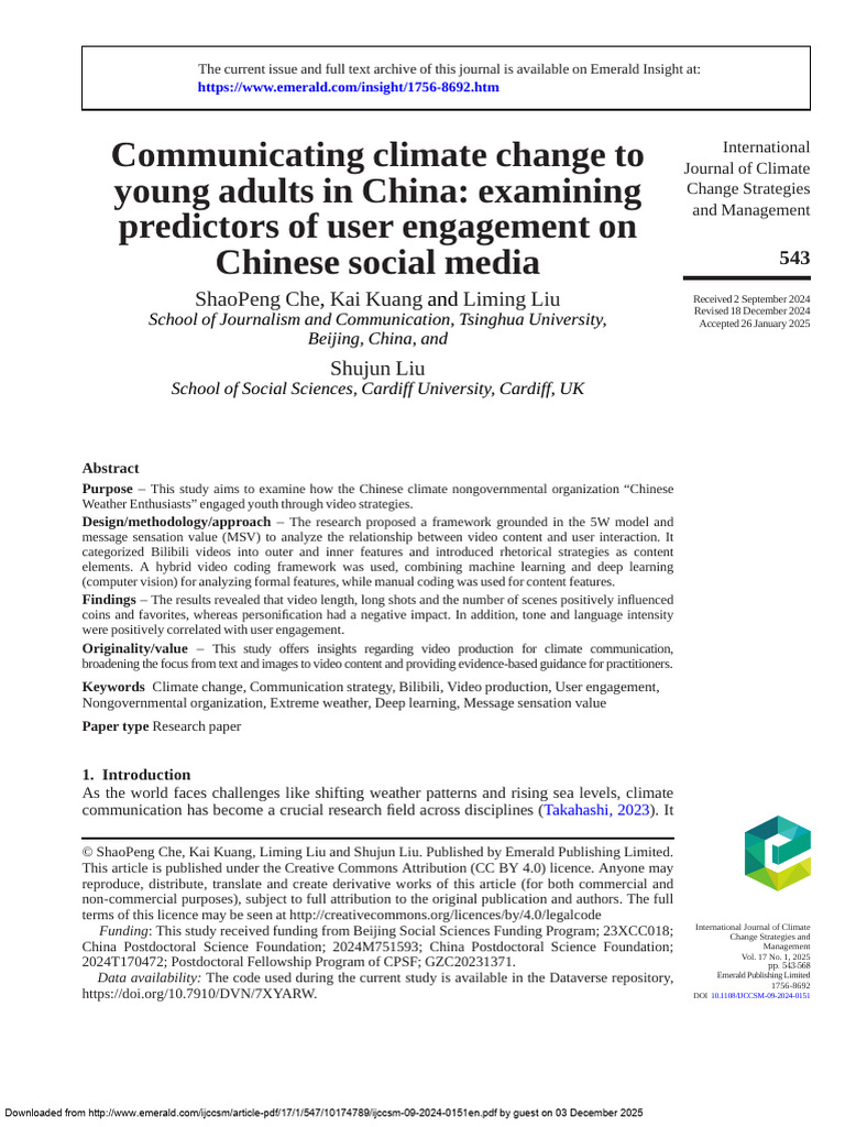 （英）Communicating Climate Change to Young Adults in China Examining ...