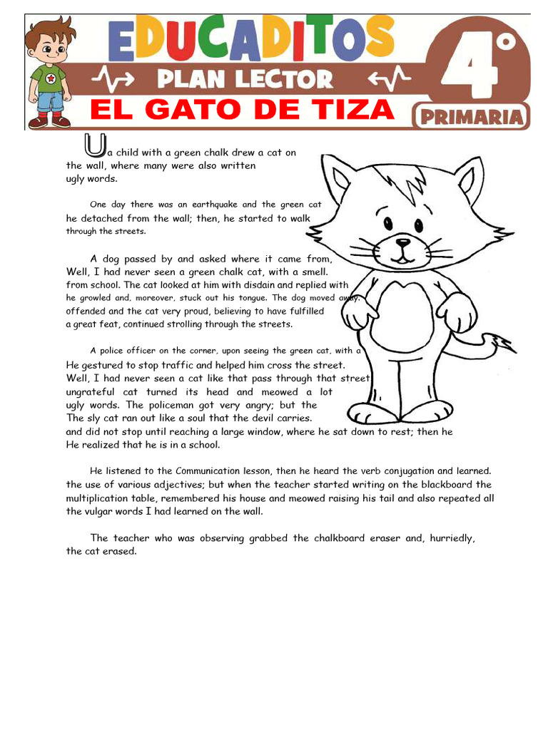 The Chalk Cat For Fourth Grade of Primary School | PDF