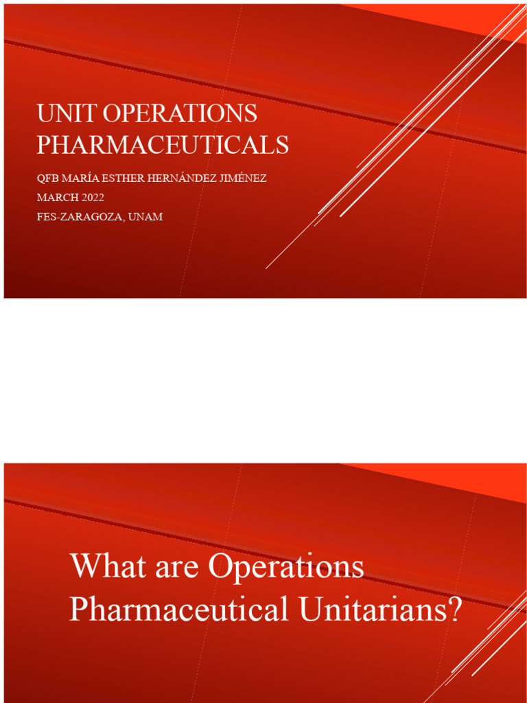 Pharmaceutical Unit Operations (Expo Fes Zaragoza) | PDF | Pressure ...