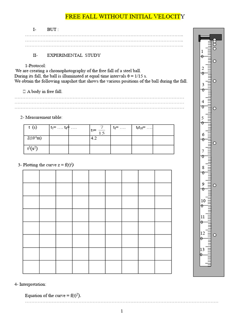 Free Fall Analysis of a Steel Ball | PDF | Physical Quantities ...