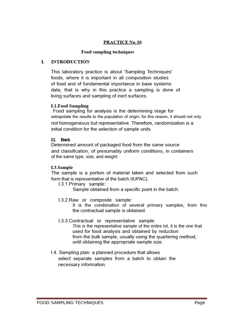 PRACTICE N 1. Sampling Techniques | PDF | Sampling (Statistics)