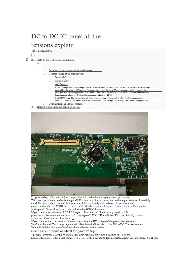 DC to DC IC Panel Voltage Guide | PDF | Electricity | Electrical ...
