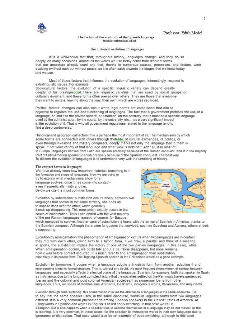 The Factors of the Evolution of the Spanish Language | PDF | Spanish ...