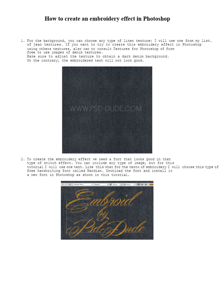 Create Embroidery Effect in Photoshop | PDF | Embroidery | Graphic Design