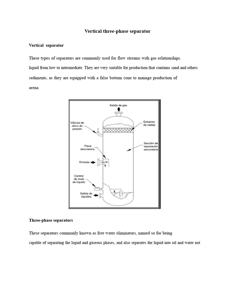 Vertical Three-Phase Separator Overview | PDF | Liquids | Water
