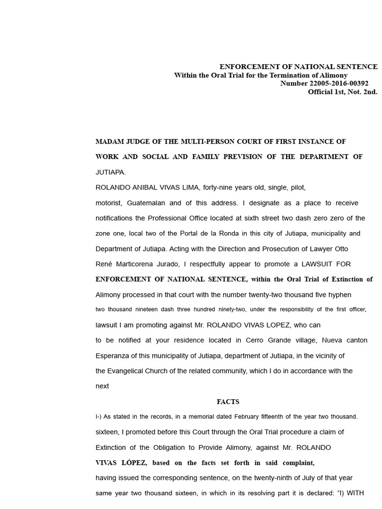 Execution of National Sentence | PDF | Judgment (Law) | Lawsuit