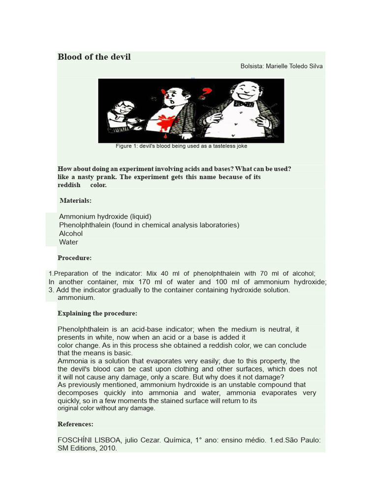 Devil's blood | PDF | Ammonia | Chemical Compounds