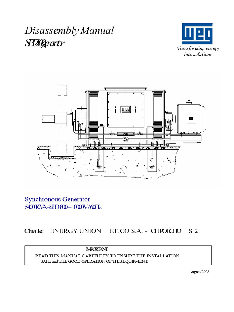 Generator Disassembly Manual | PDF | Crane (Machine) | Electric Generator