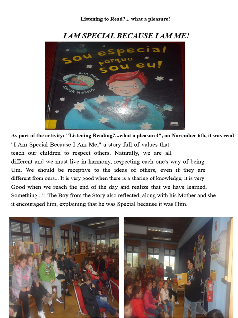 I Am Special Because I Am Me | PDF