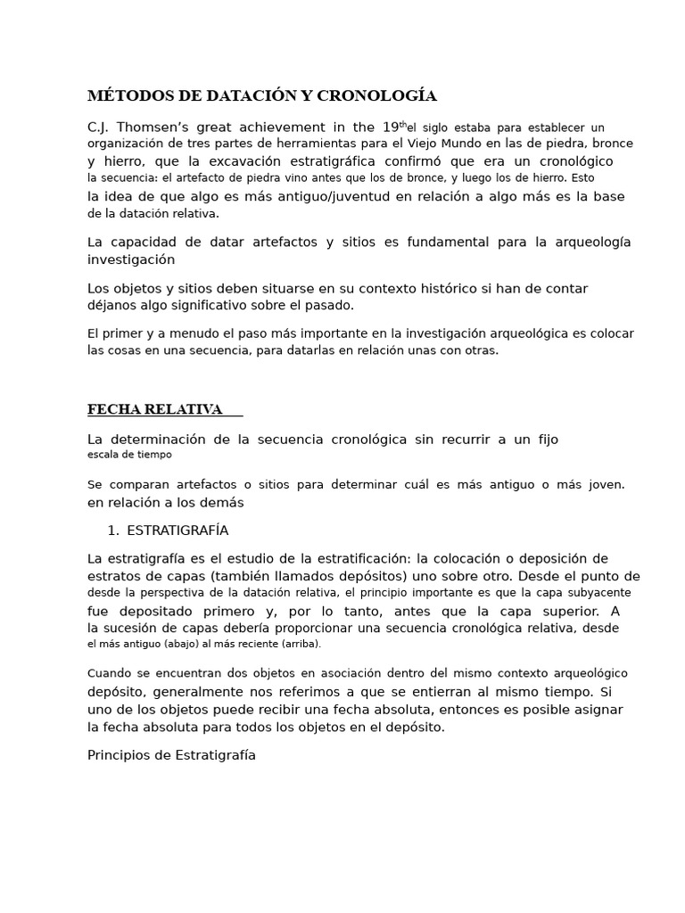 Métodos de Datación en Arqueología | PDF | Datación por radiocarbono ...