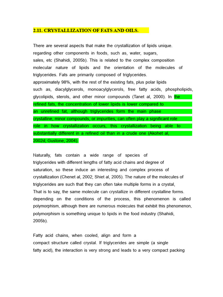 Crystallization of Fats and Oils | PDF | Crystallization | Nucleation