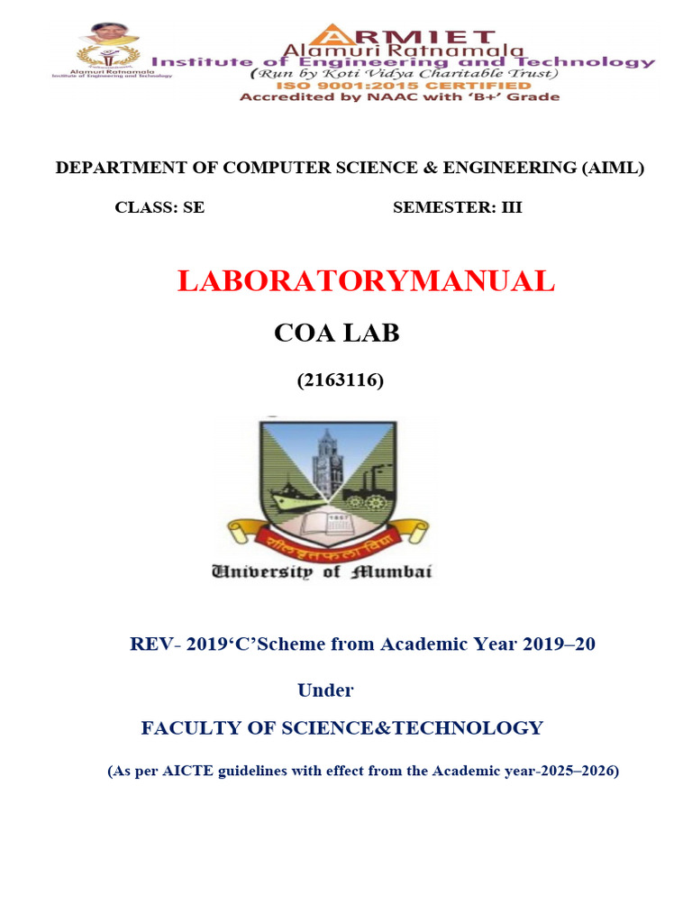 Coa Lab_cse(Aiml) | PDF | Binary Coded Decimal | Engineering
