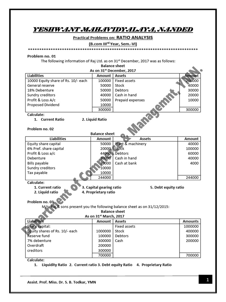Practical Problems On Ra | PDF | Equity (Finance) | Balance Sheet
