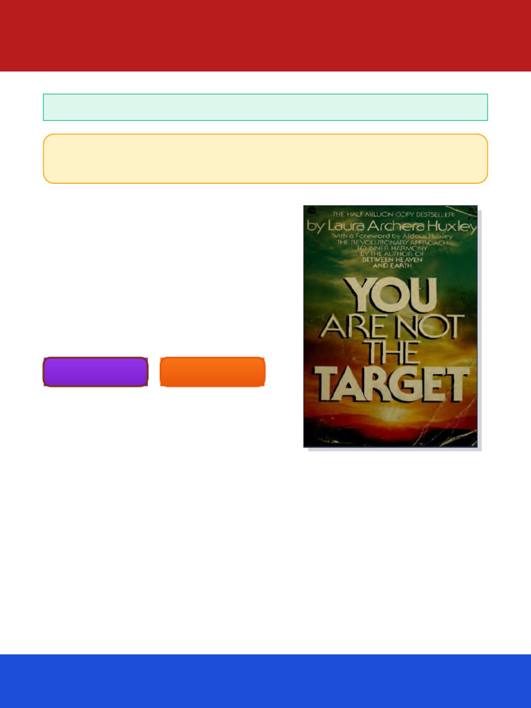You Are Not The Target How To Be Human in An Inhuman World 1963 Reissue ...