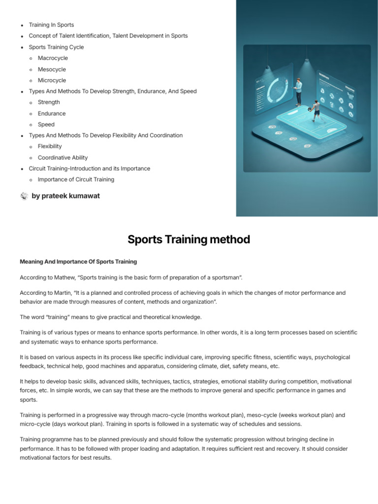 Sports Training Methods and Cycles | PDF