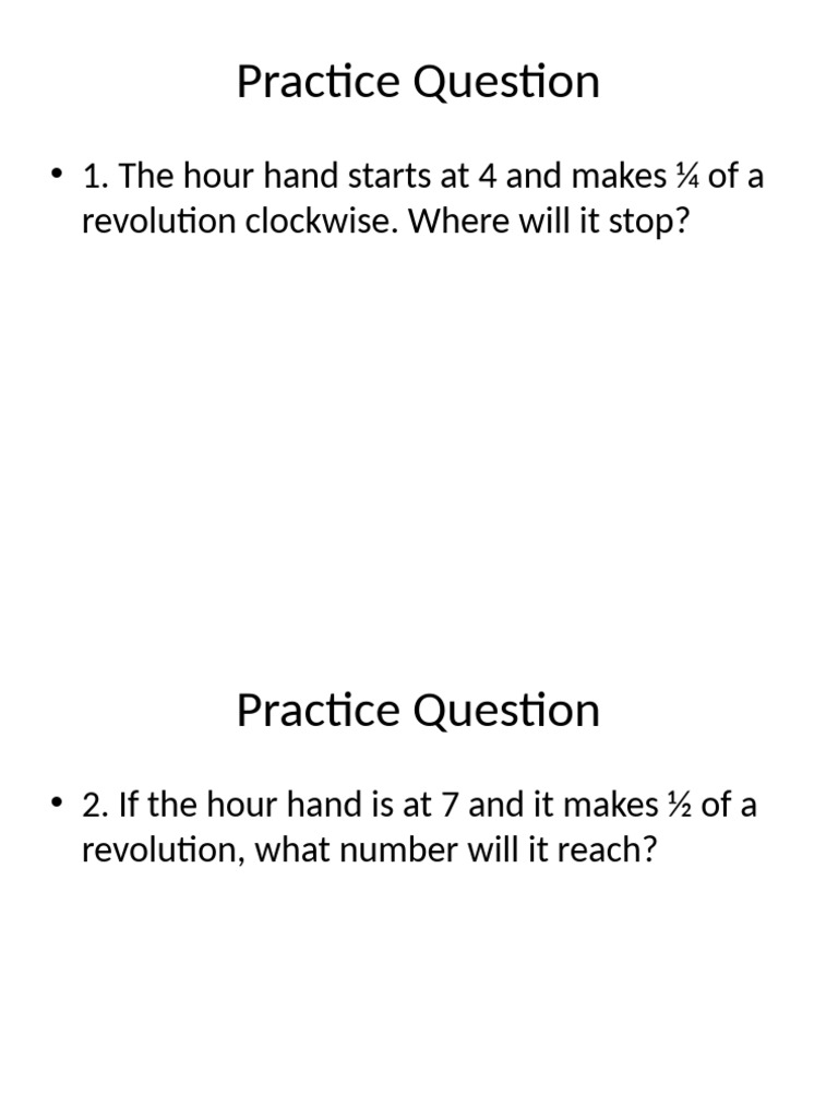 Clock Movement Practice Questions | PDF