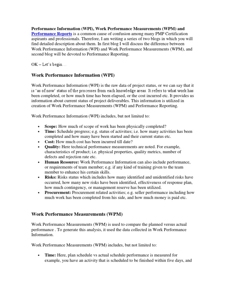 Performance Information | PDF | Risk | Data