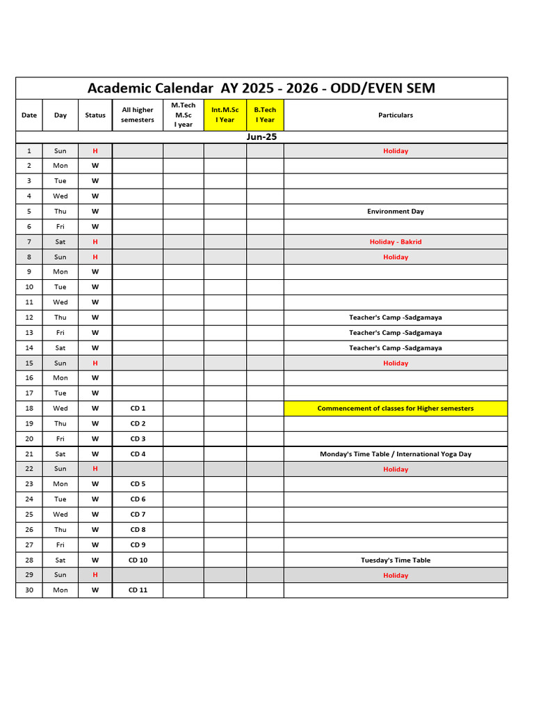 Academic Calendar 2025-2026 Overview | PDF | Academic Term ...