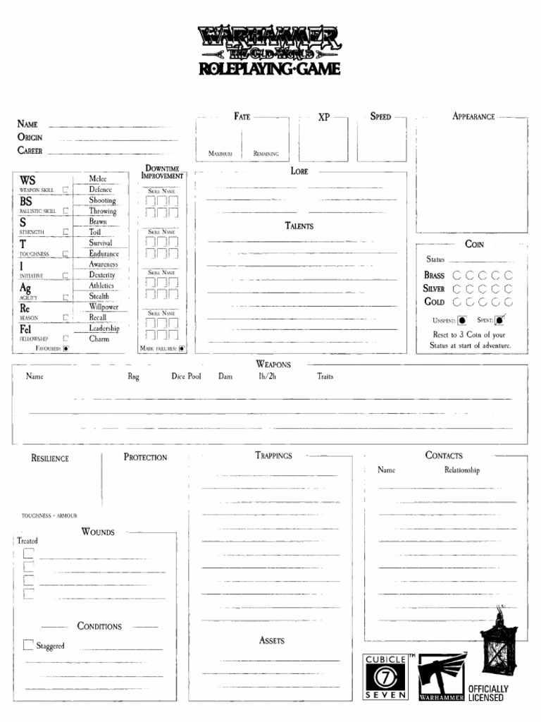 Printer Friendly Warhammer Sheet Image Processed | PDF