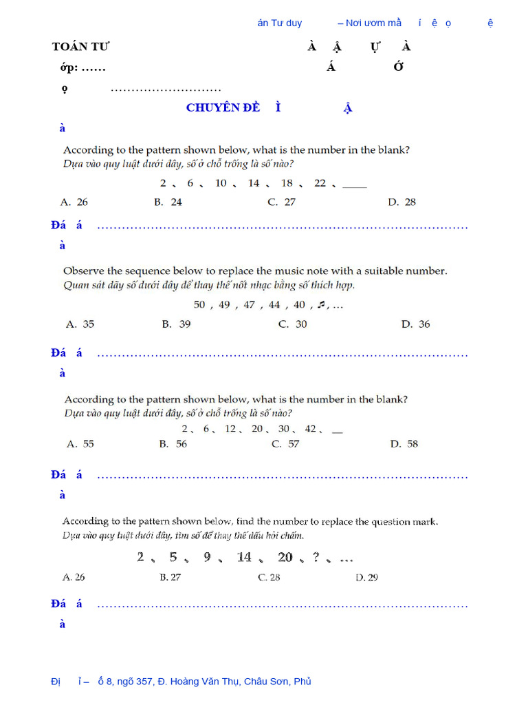 Timo 2. Buoi 1. Tim Quy Luat-2024 | PDF