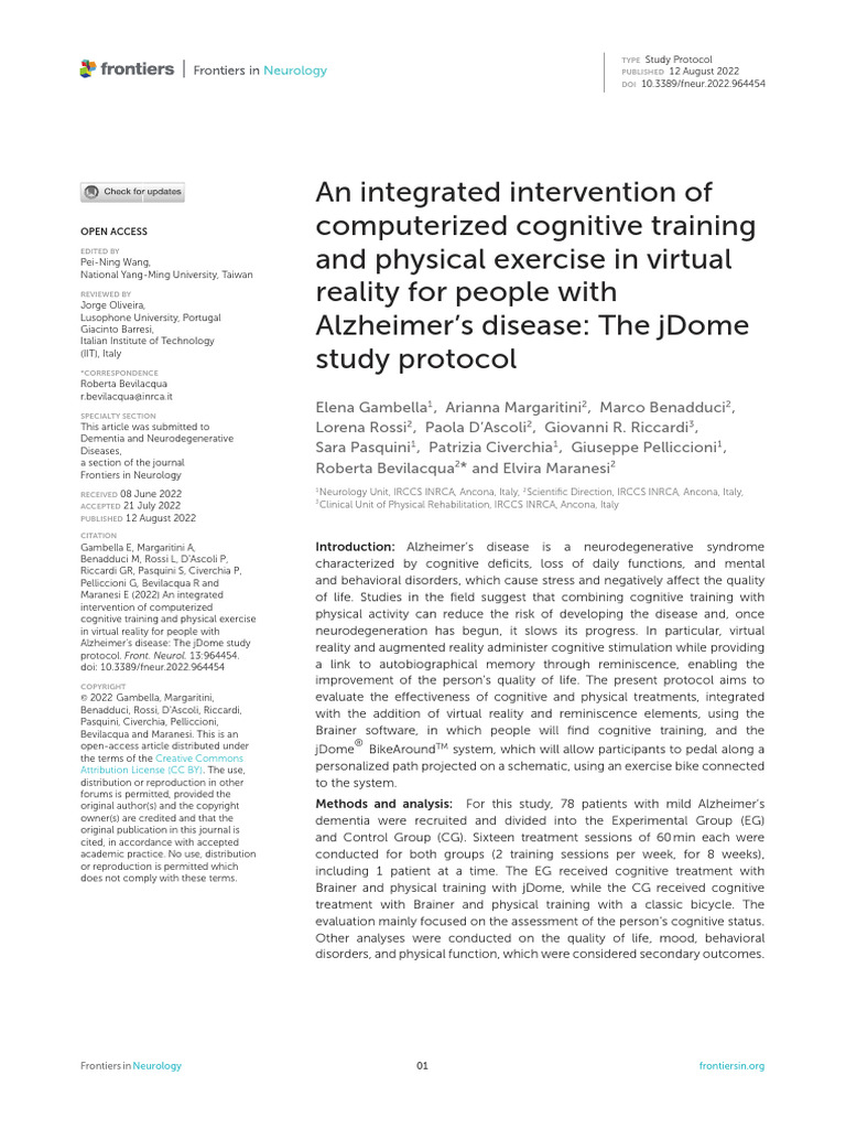 An Integrated Intervention of Computerized Cognitive Training and ...
