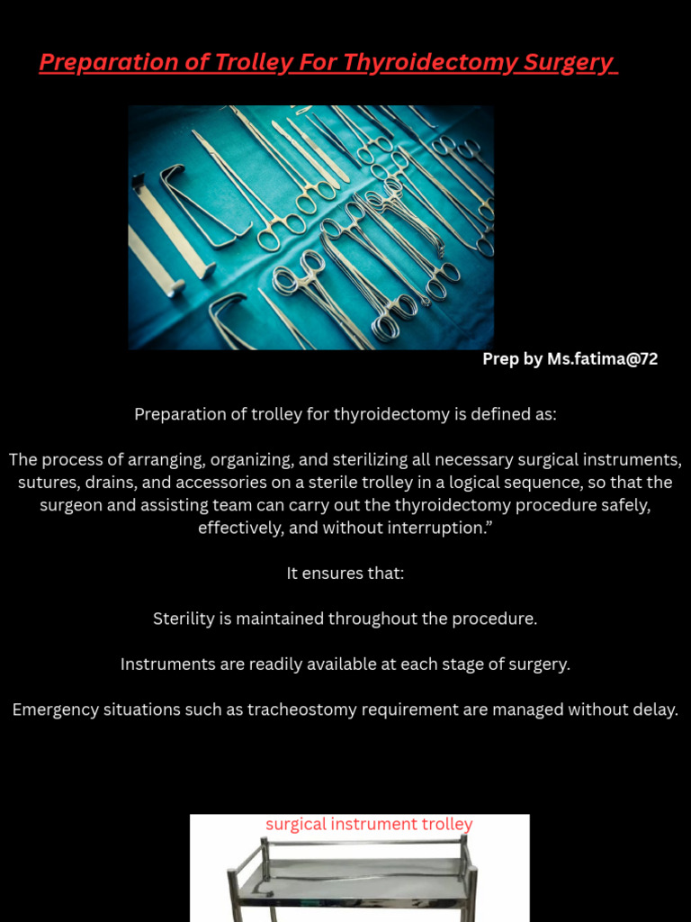 Preparation of Trolley For Thyroidectomy Surgery: Prep by Ms - Fatima ...