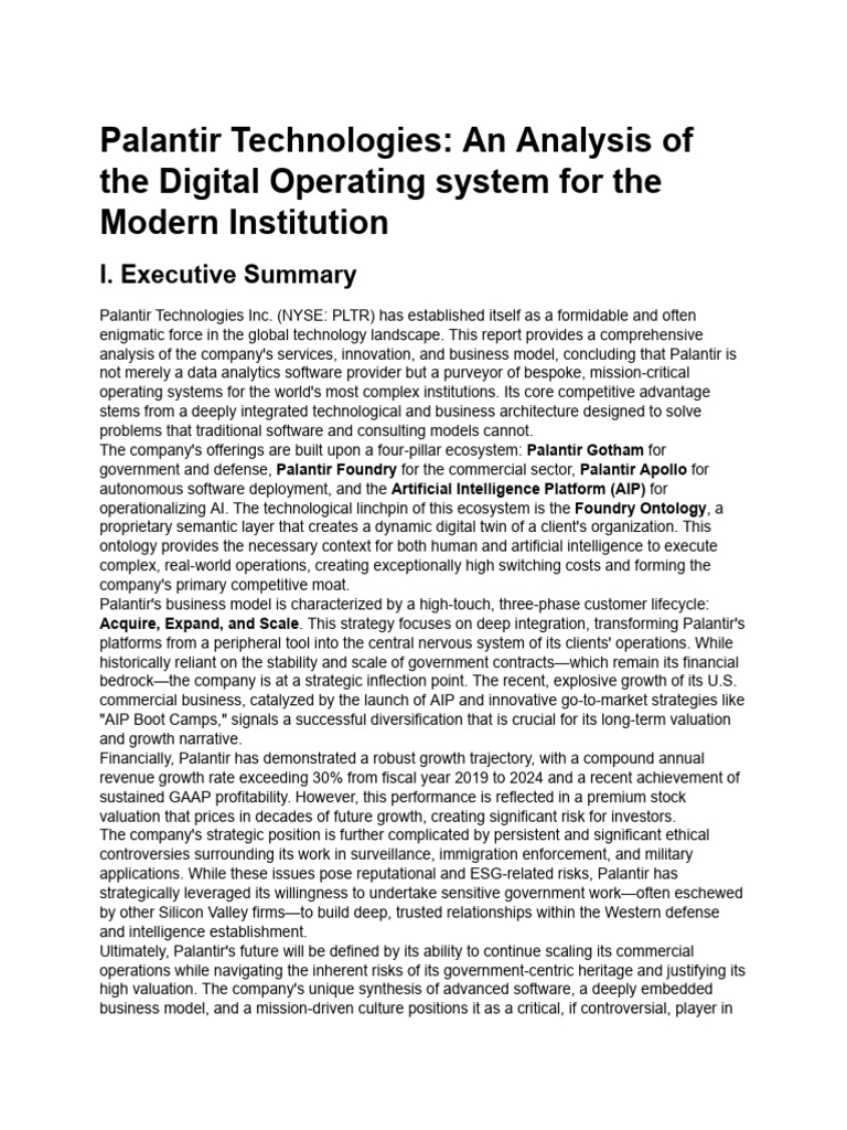 Palantir technologies | PDF | Artificial Intelligence | Intelligence (AI) & Semantics