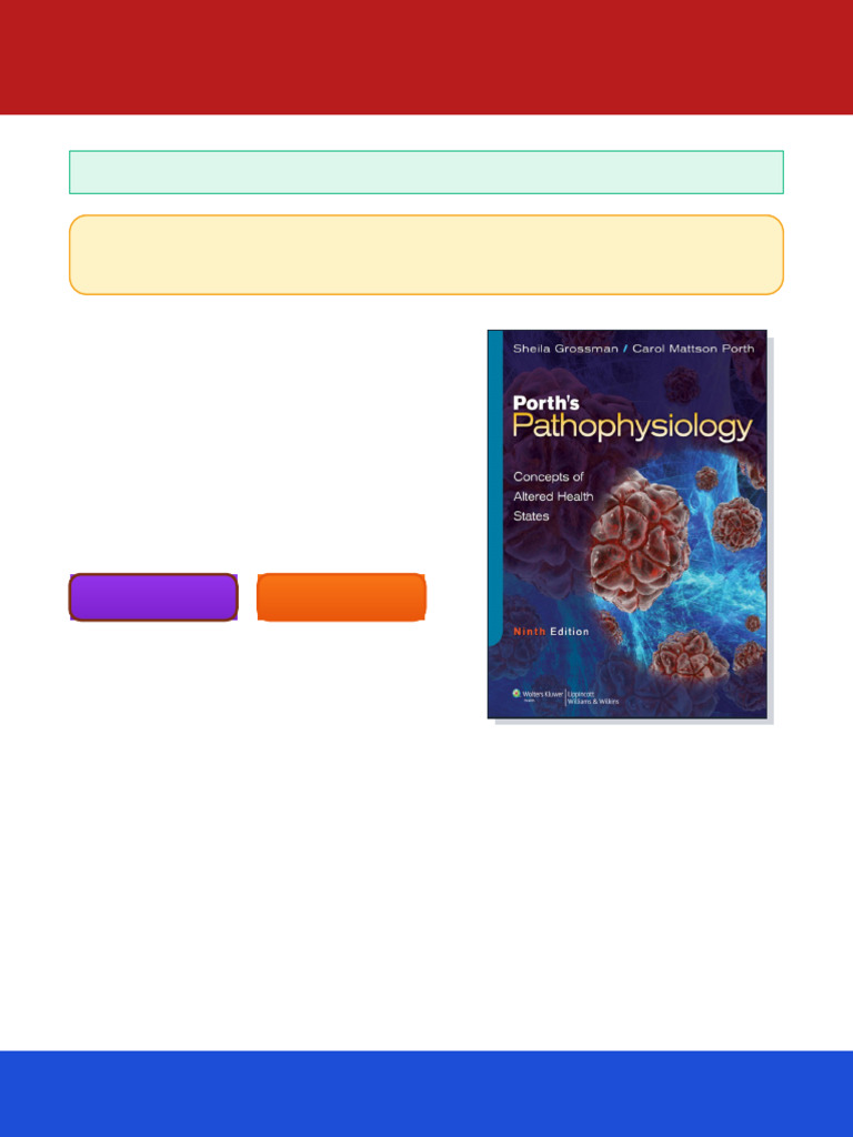 Porth pathophysiology concepts of altered health states 9th edition by ...