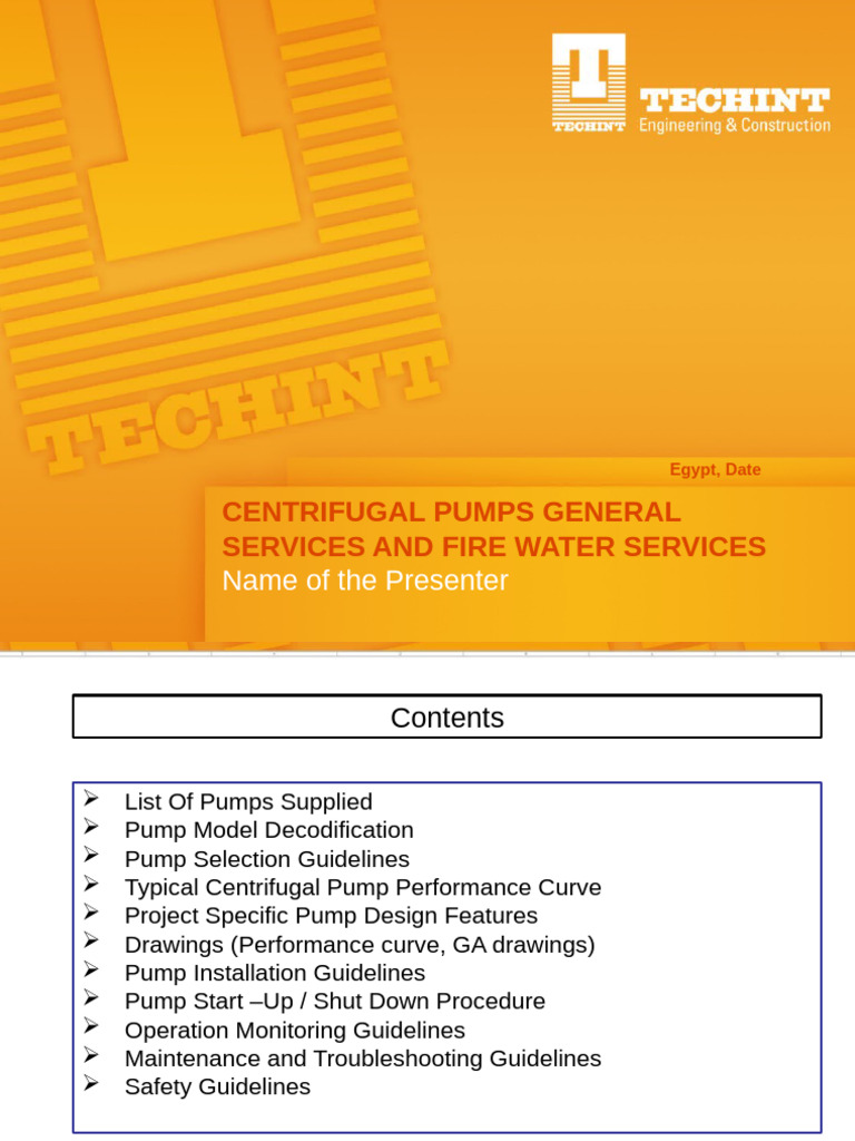 Training - Horizontal Centrifugal Pumps 20-08-2012 | PDF | Pump | Valve