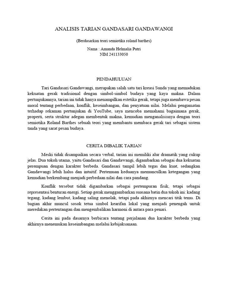 Analisis Semiotic Tari Gandasari | PDF