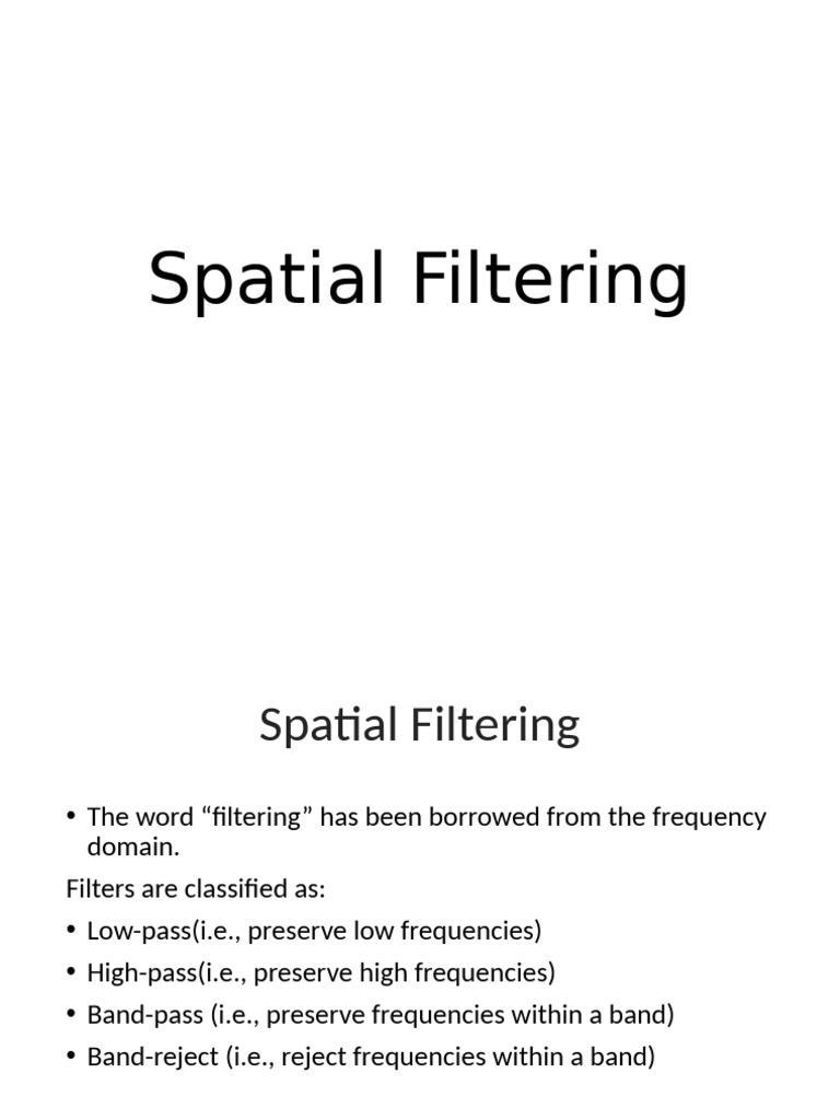 Lecture9_SpatialFiltering | PDF