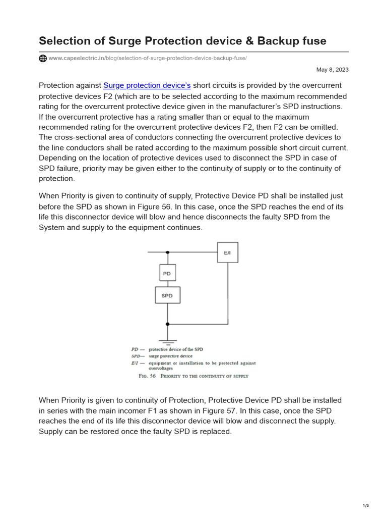 Surge Protection Device Selection Guide | PDF