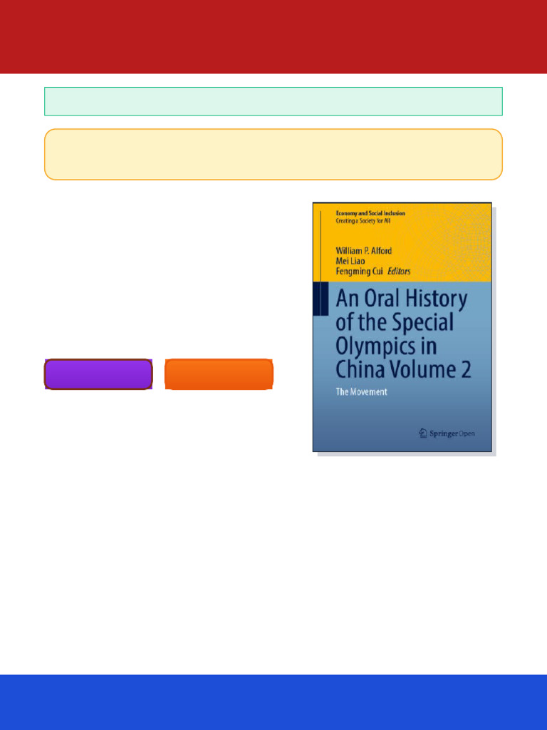 An Oral History of The Special Olympics in China Volume 2 The Movement ...