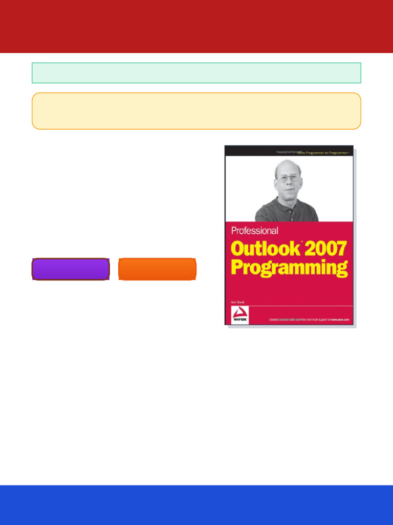 Professional Outlook 2007 Programming Programmer to Programmer 1st ...